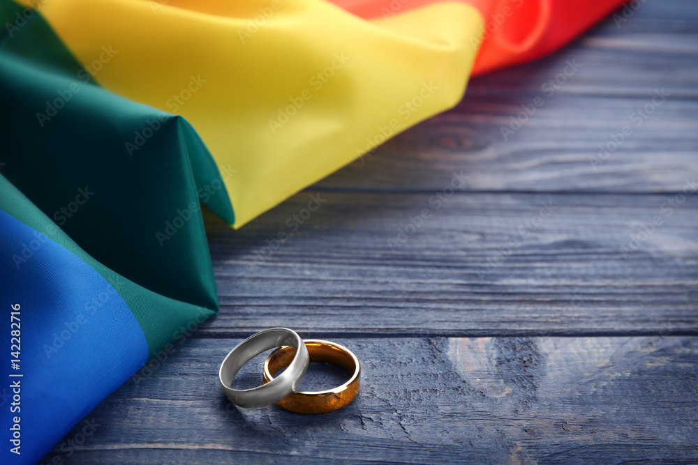 Rainbow Flag Wedding Rings