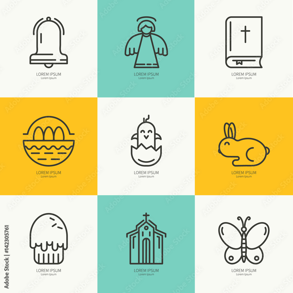 Linear Icons With Symbols Of Easter Stock Adobe Stock linear-icons-with-symbols-of-easter-stock-adobe-stock