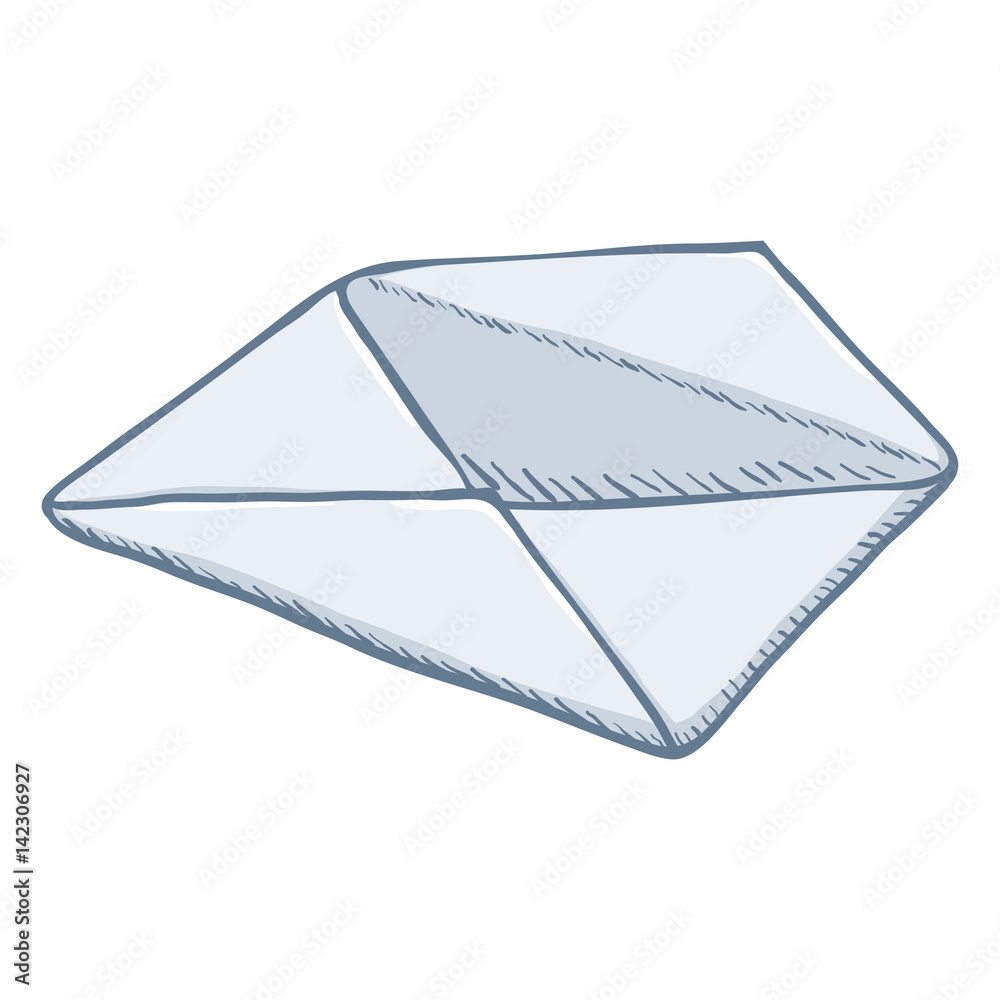 Vector Single Cartoon Blank White Envelope Stock Vector | Adobe Stock