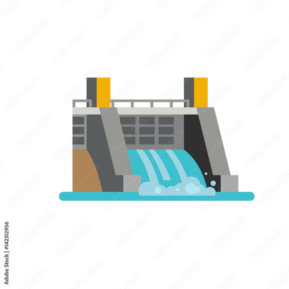 Hydroelectric station icon Stock Vector | Adobe Stock