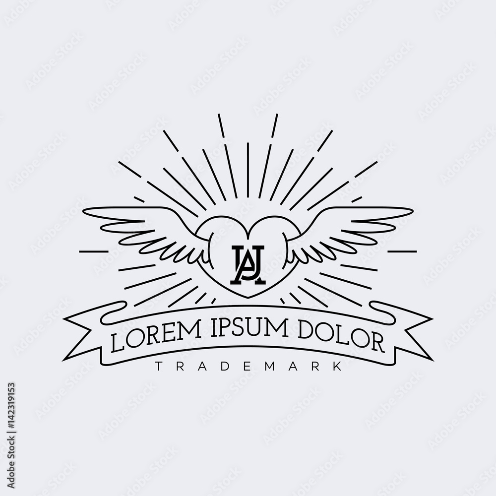 Logo in outline style Stock Vector | Adobe Stock