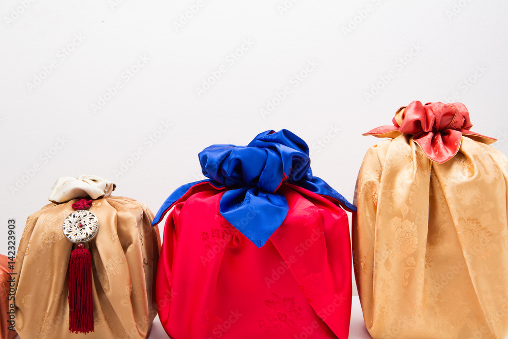 Korean traditional gift box on Silk background Stock Photo | Adobe Stock