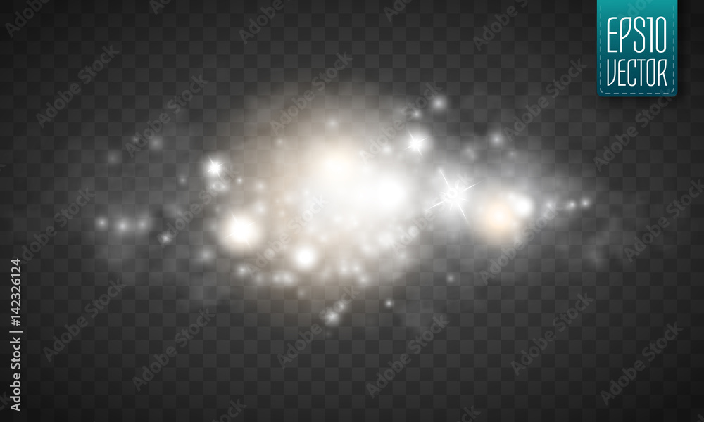 Glitter glow special light effect. Sparkling dust particles. Vector ...