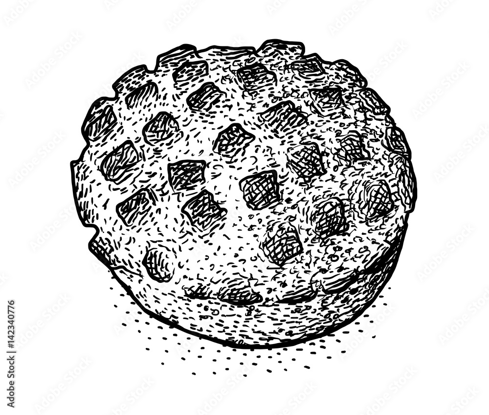 Scone illustration, drawing, engraving, ink, line art, vector Stock ...