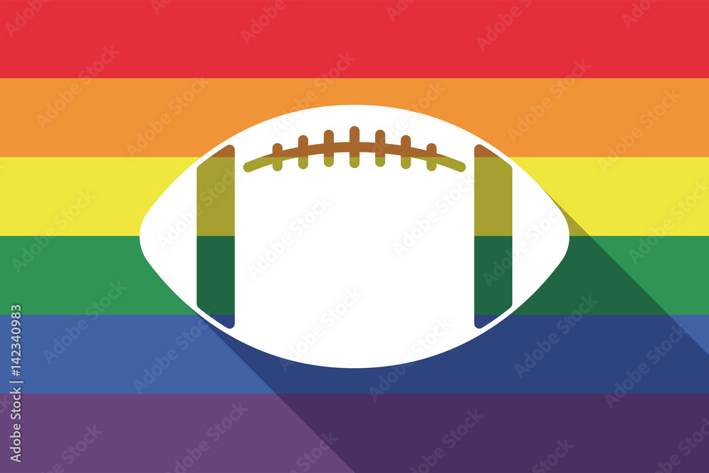 Long shadow gay pride flag with an american football balloon Stock ...