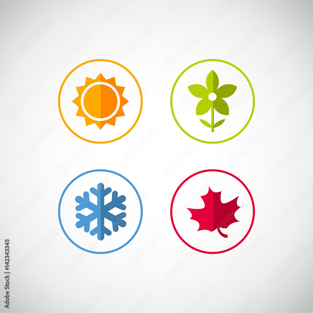 Vector season icons. Four seasons icon symbol vector illustration ...