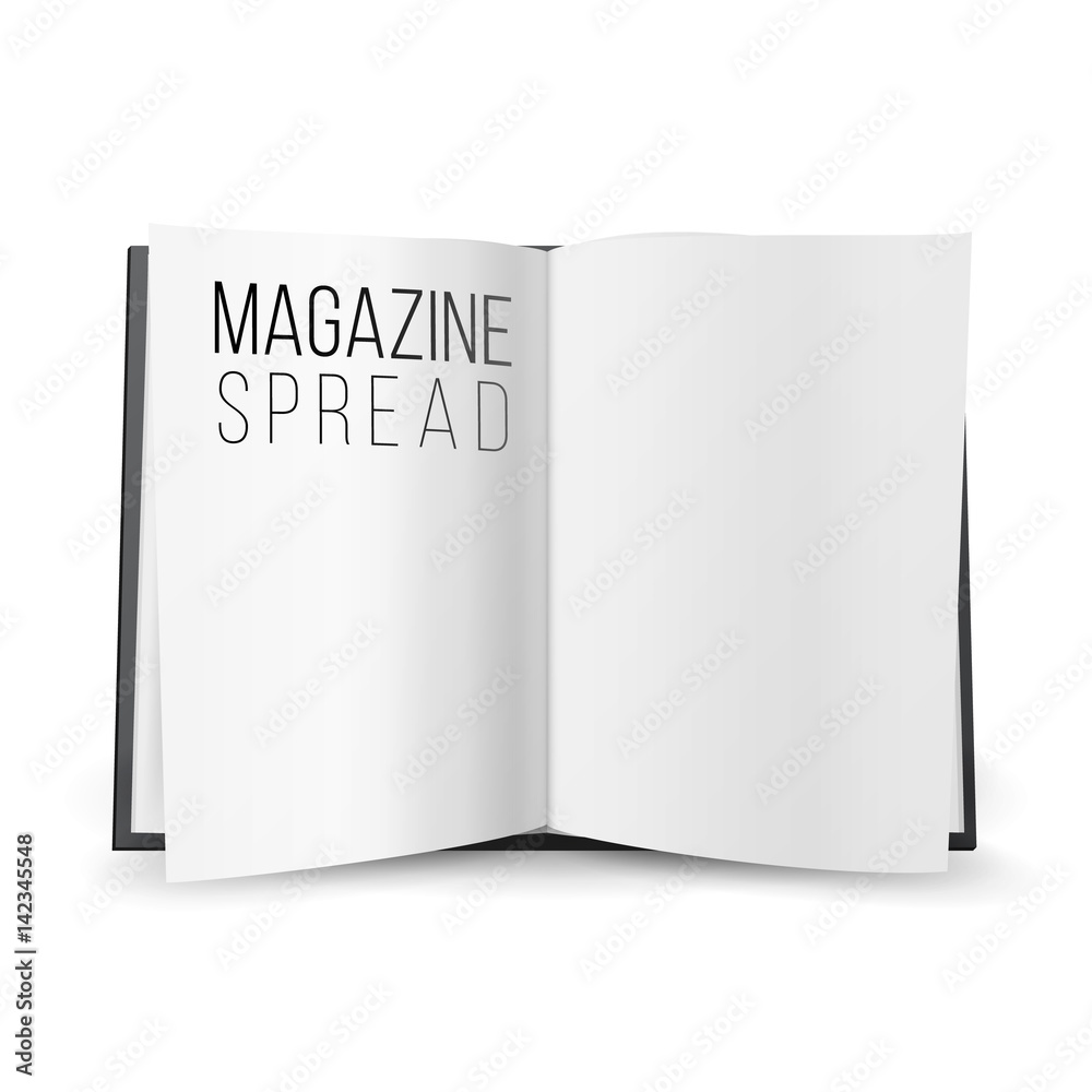 Open Magazine Spread Blank Vector. Double-page Spread With Empty Pages ...