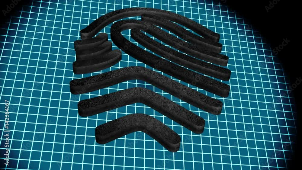 Abstract background of a three-dimensional fingerprint and futuristic ...