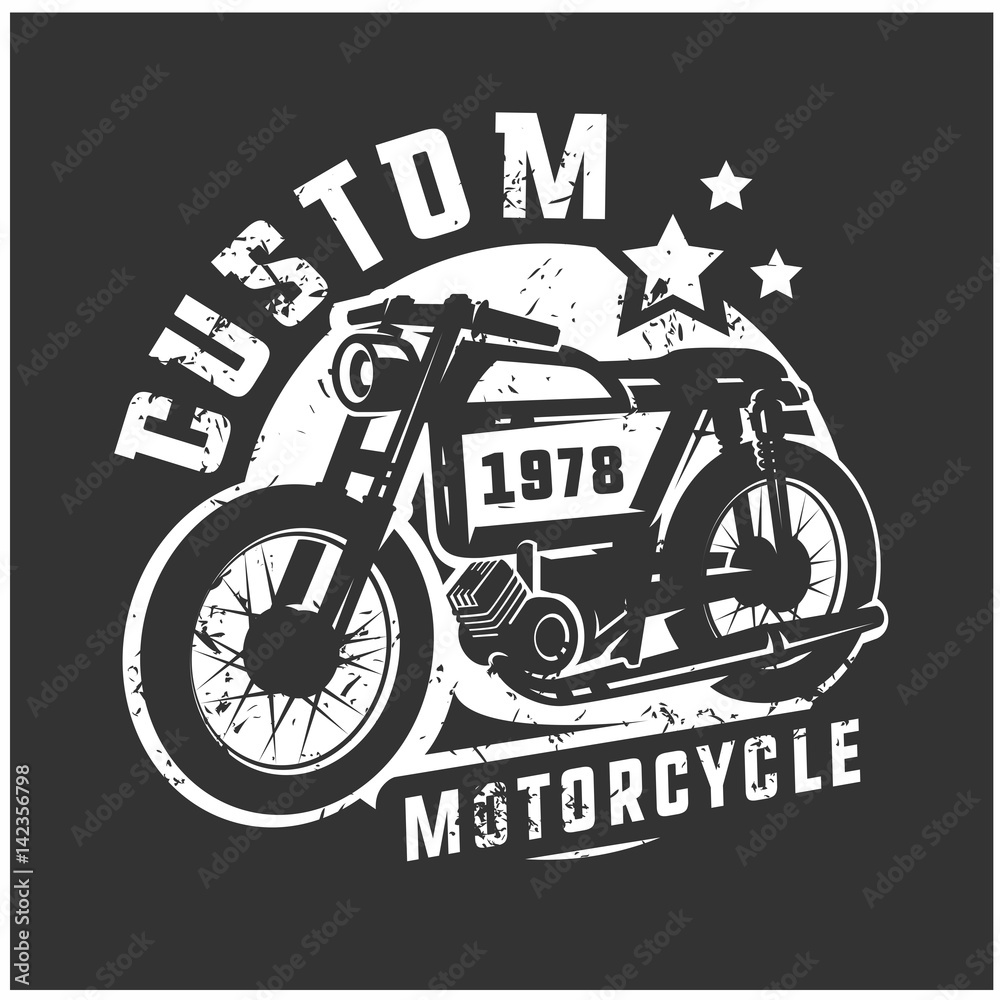 Set of motorcycle vintage style emblems, logo ,tattoo and prints. Stock ...