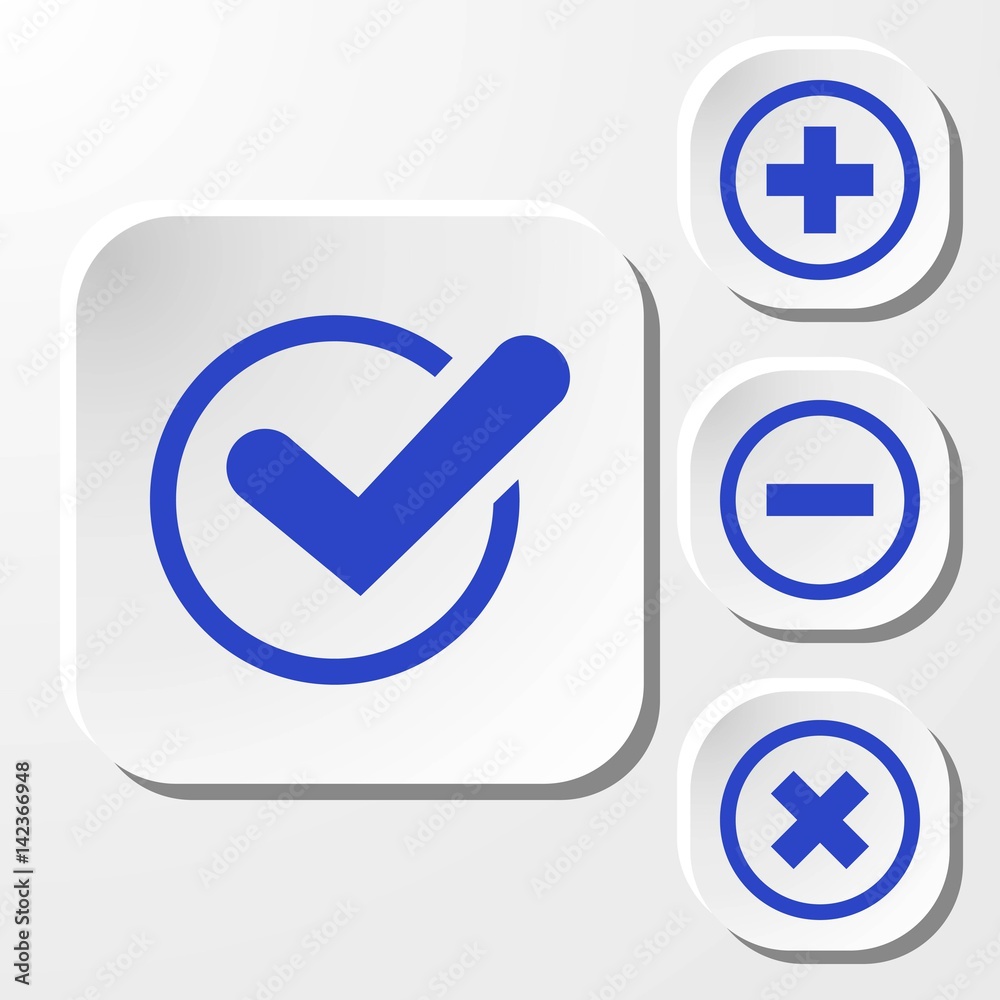 Confirm icons; vector illustration. Flat design style Stock Vector ...