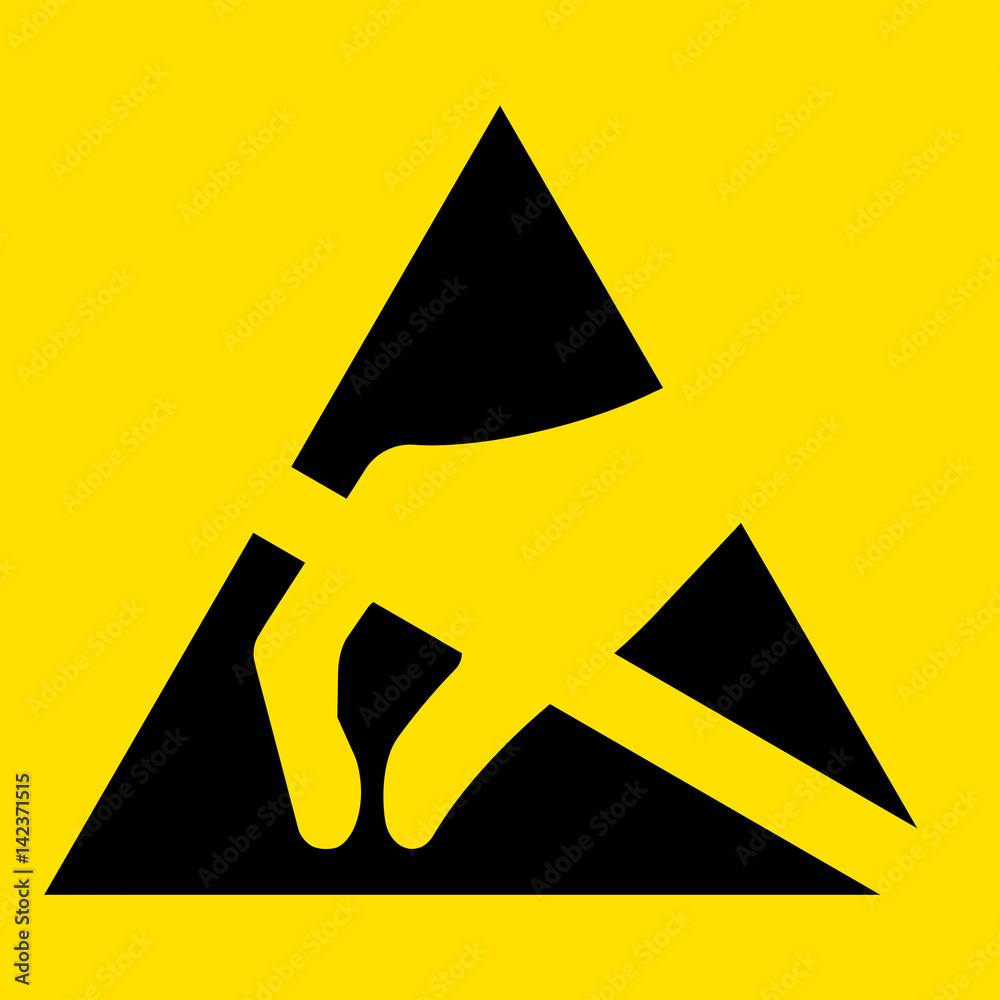 esds9 ElectroStaticDischargeSign esds - German Gefahrenzeichen: Symbol ...