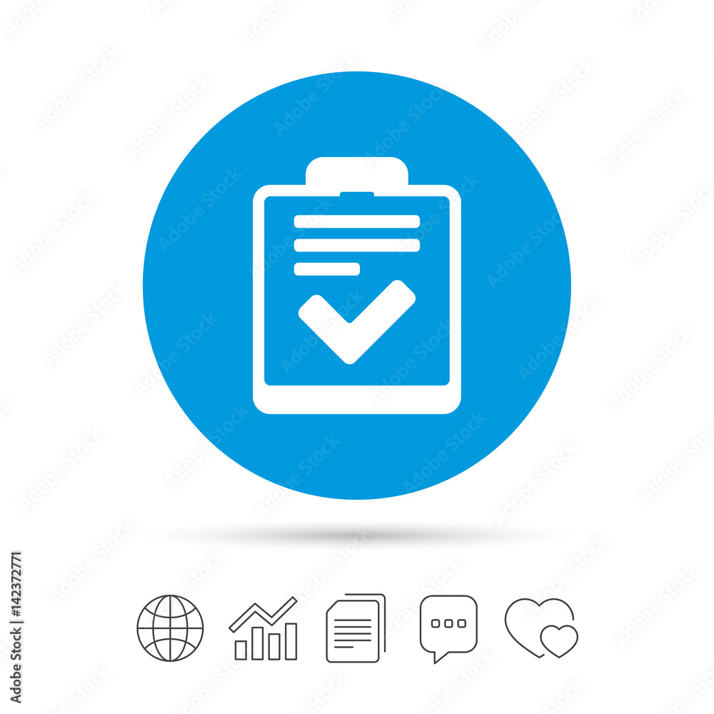 Checklist sign icon. Control list symbol. Stock Vector | Adobe Stock