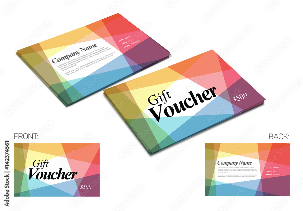 Geometric Pattern Gift Card Layout Stock Template | Adobe Stock