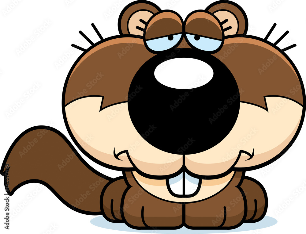 Cartoon Sad Squirrel Stock Vector | Adobe Stock