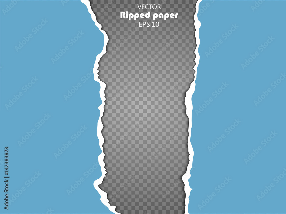 Torn paper sheet, ripped paper edges isolated on transparent background ...