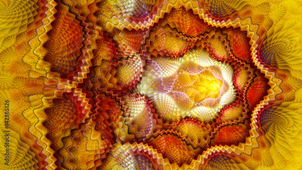 Scales. Patterns on fabric. Openwork crochet. 3D surreal illustration ...