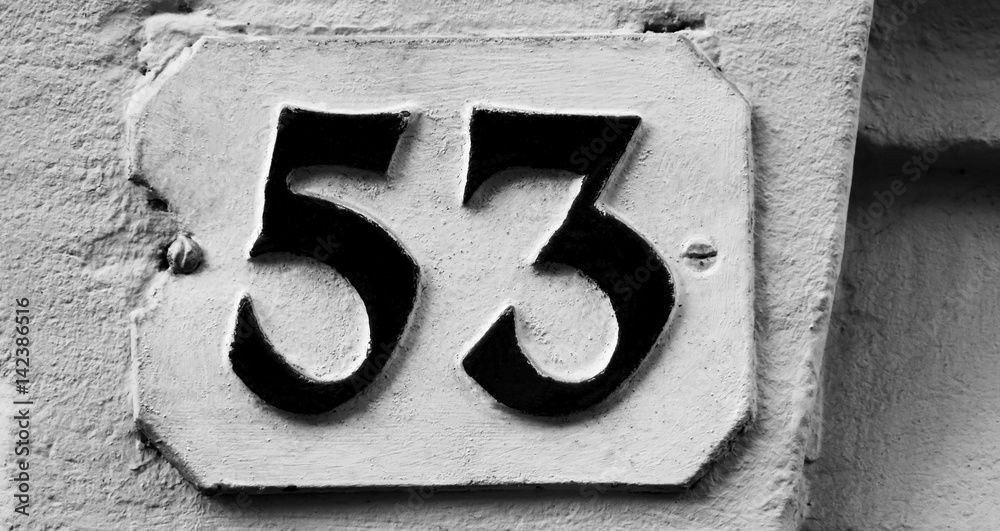 Hausnummer 53 Stock Photo | Adobe Stock