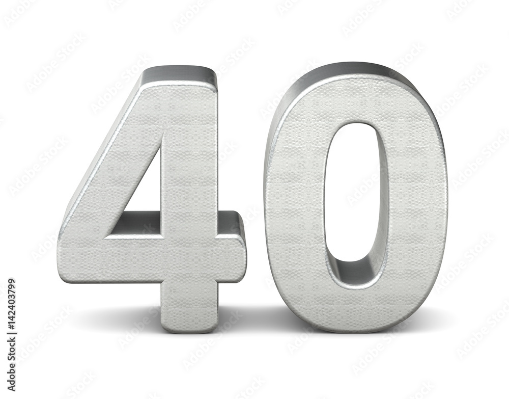 40 zahl silber 3d number silver struktur Illustration Stock | Adobe Stock