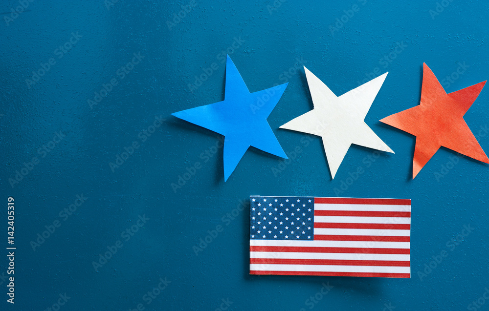 American flag. white, red and blue star Patriotic Concept - USA ...