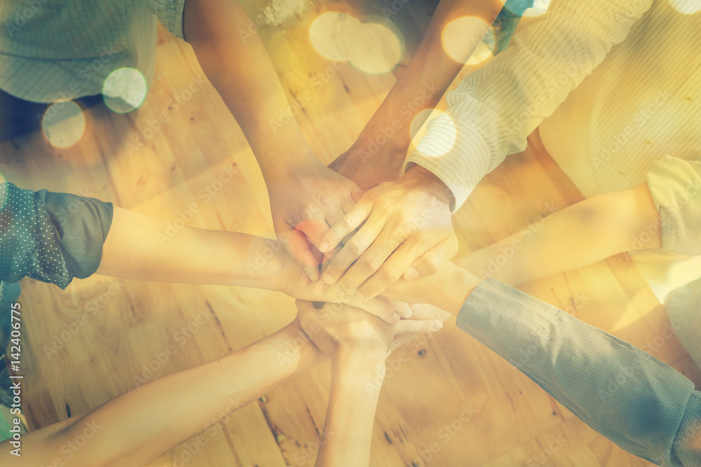 Group of Diverse Hands Together Joining Concept,Teamwork concept ...