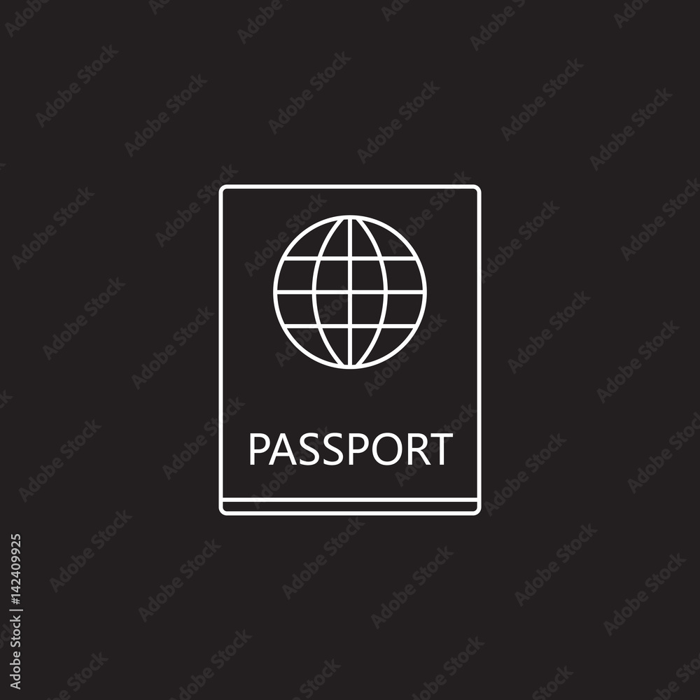 passport line icon, outline pass vector logo, linear official document ...
