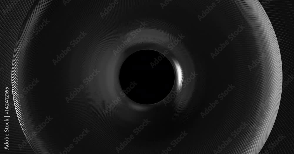 Abstract 4K circular background loop of steel and light for motion ...