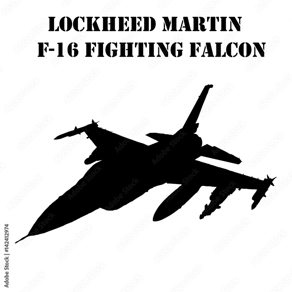Lockheed martin f-16 fighting falcon Stock Vector | Adobe Stock