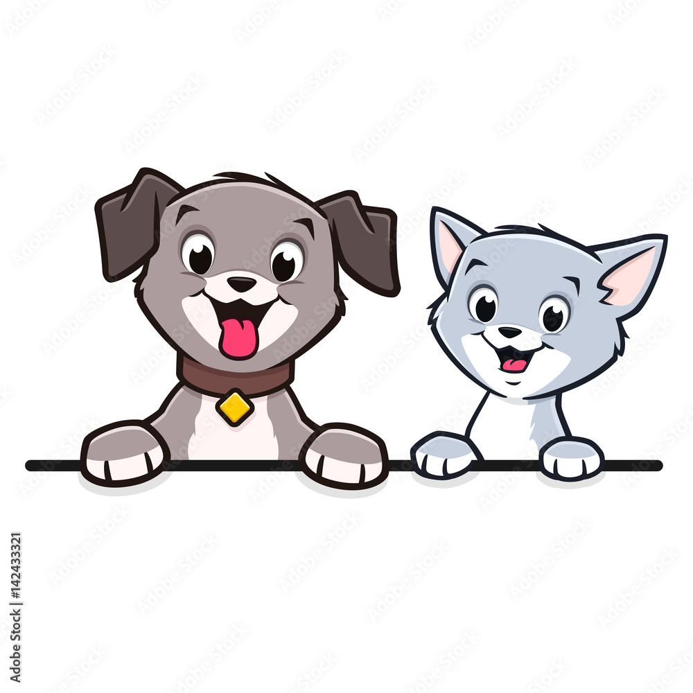 Cartoon Dog Cat Animal Frame Stock ベクター | Adobe Stock