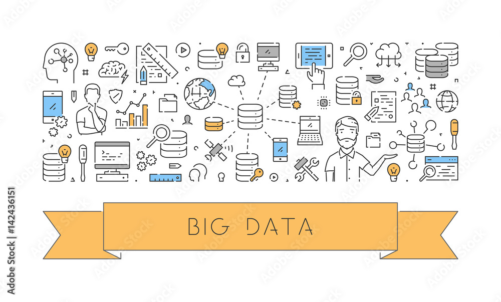 Modern linear banner for big data Stock Vector | Adobe Stock