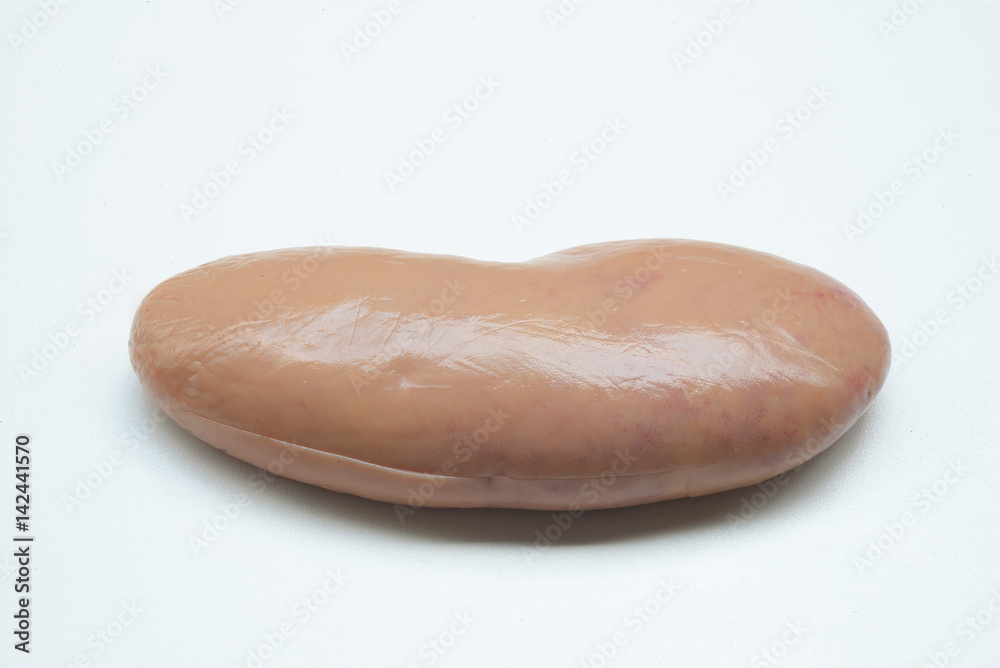 Pig kidney on a white background Stock Photo | Adobe Stock
