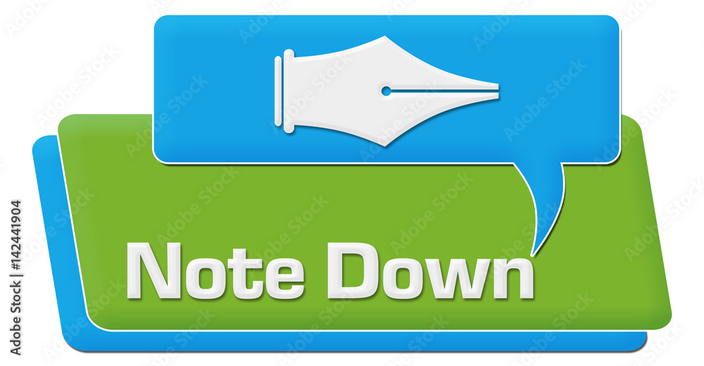 Note Down Green Blue Comment Symbol Stock Illustration | Adobe Stock