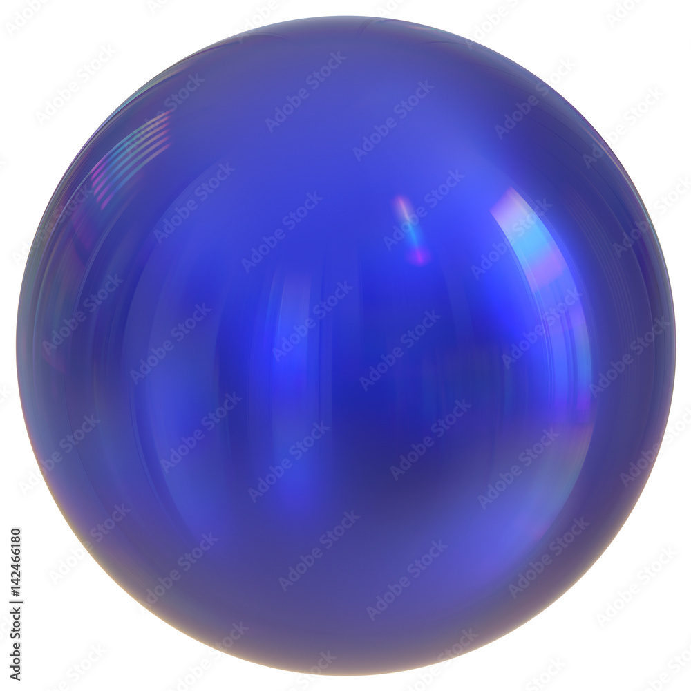 Blue sphere round button ball basic circle geometric shape solid figure ...
