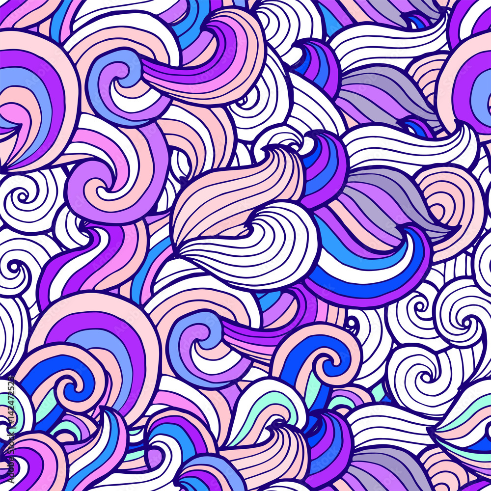 Abstract hand-drawn waves texture, wavy background. Stock Vector ...