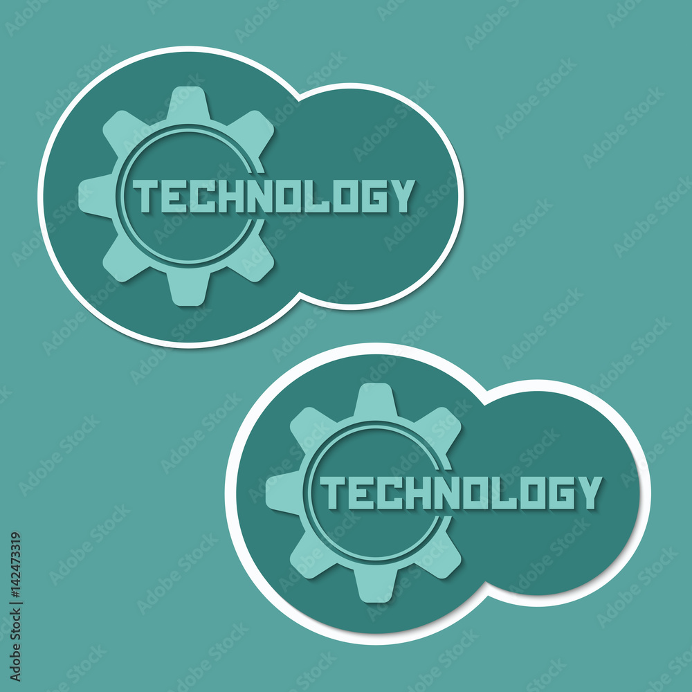 Technology template sticker. Stock Vector | Adobe Stock