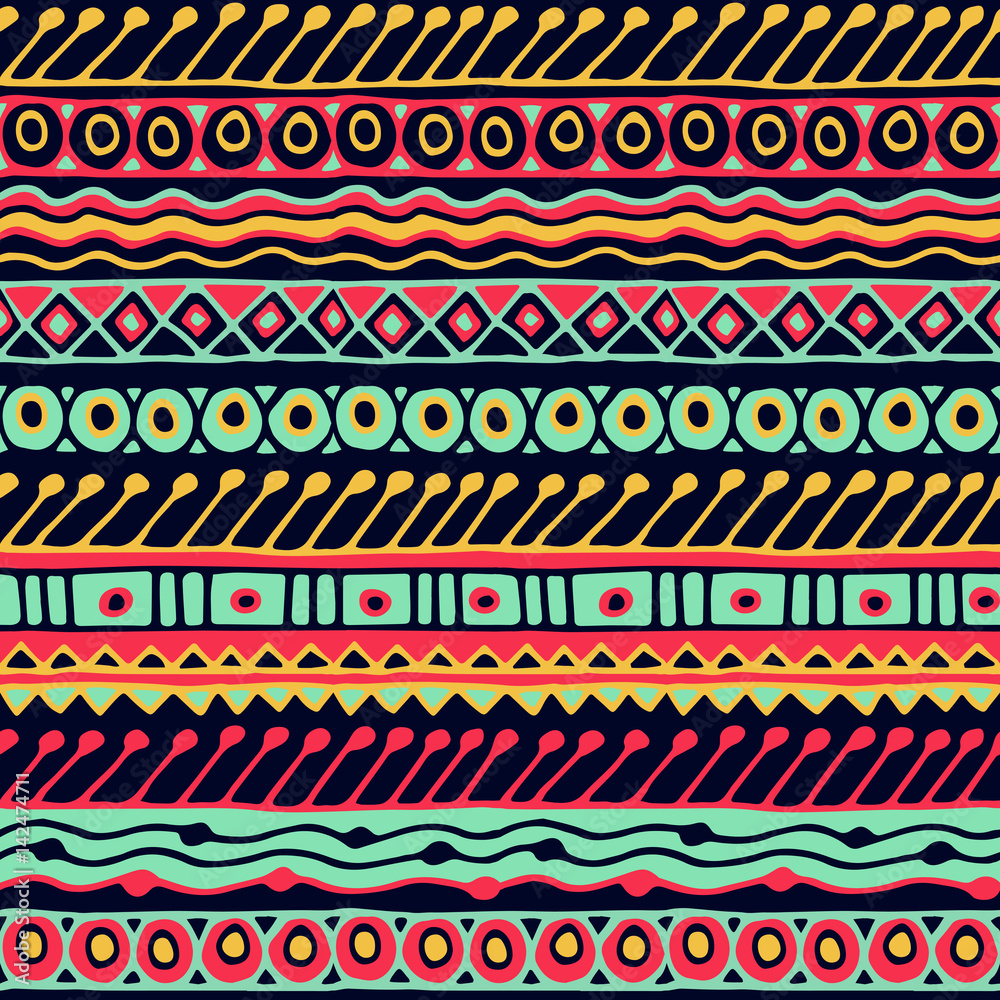 Ethnicity seamless pattern. Boho style. Ethnic wallpaper. Tribal art ...