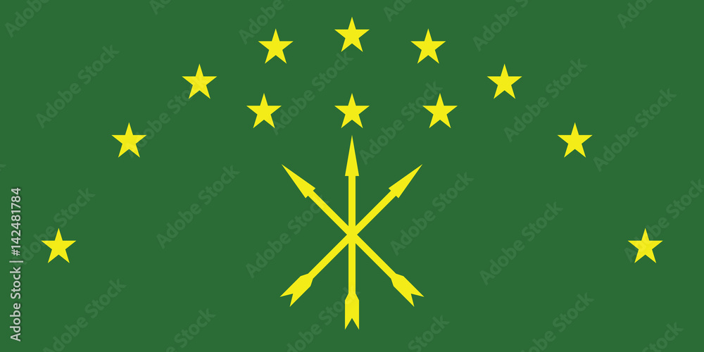 Vector of amazing Adygea flag. Stock Vector | Adobe Stock