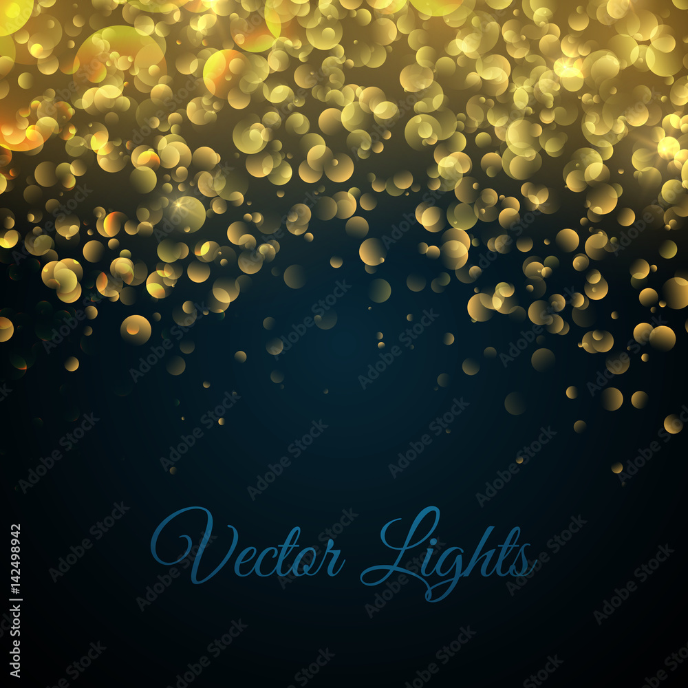 Glow light effect. Vector illustration. Gold glitter particles ...