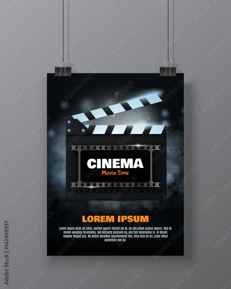 Cinema festival Flyer Or Poster. Vector Illustration Of Film Industry ...