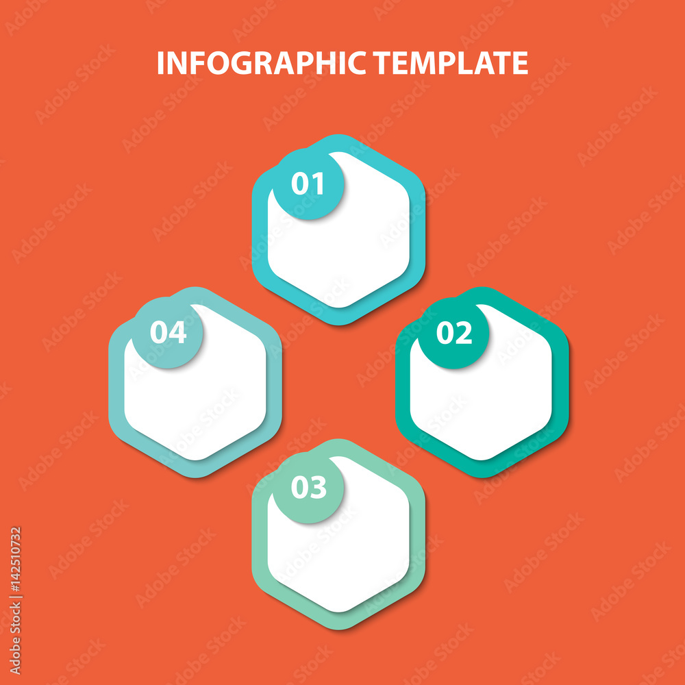Infographic template. Four steps diagram. Vector EPS 10 Stock Vector ...