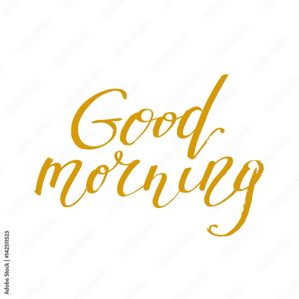 Good morning card. Modern brush calligraphy. Stock Vector | Adobe Stock