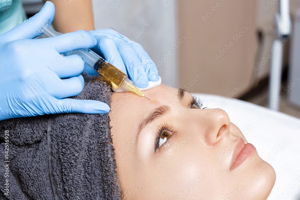 procedure Plasmolifting injection. plasma injection into the skin of ...