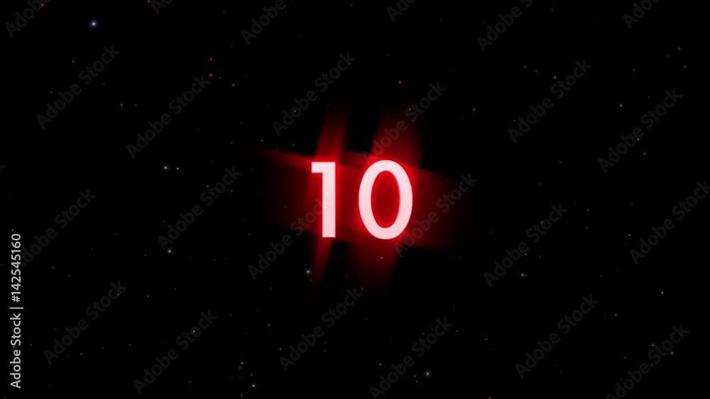 Top 10 Countdown. Cinematic numbers countdown from 10 to 1 motion ...
