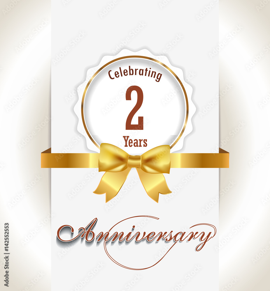 2nd Anniversary background, 2 years celebration invitation card vector ...