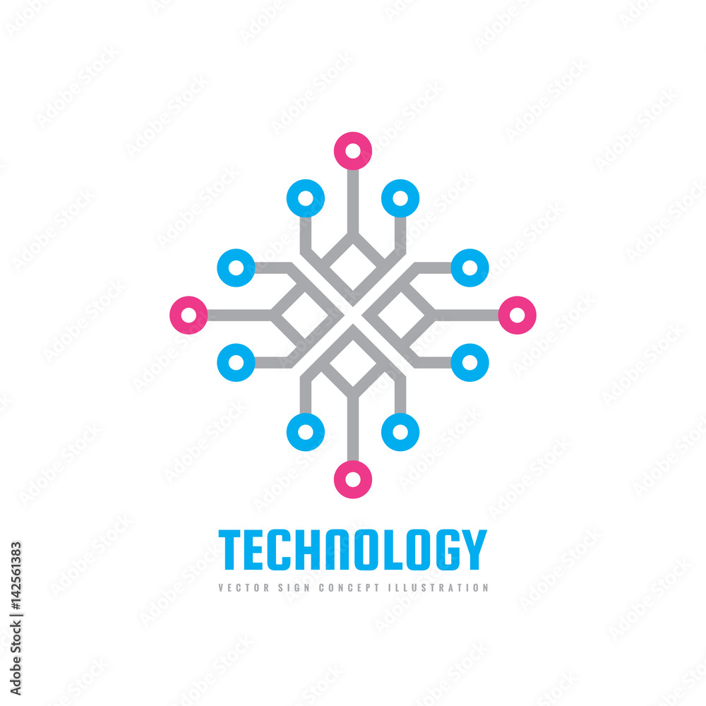 Technology - vector logo template concept illustration. Computing ...
