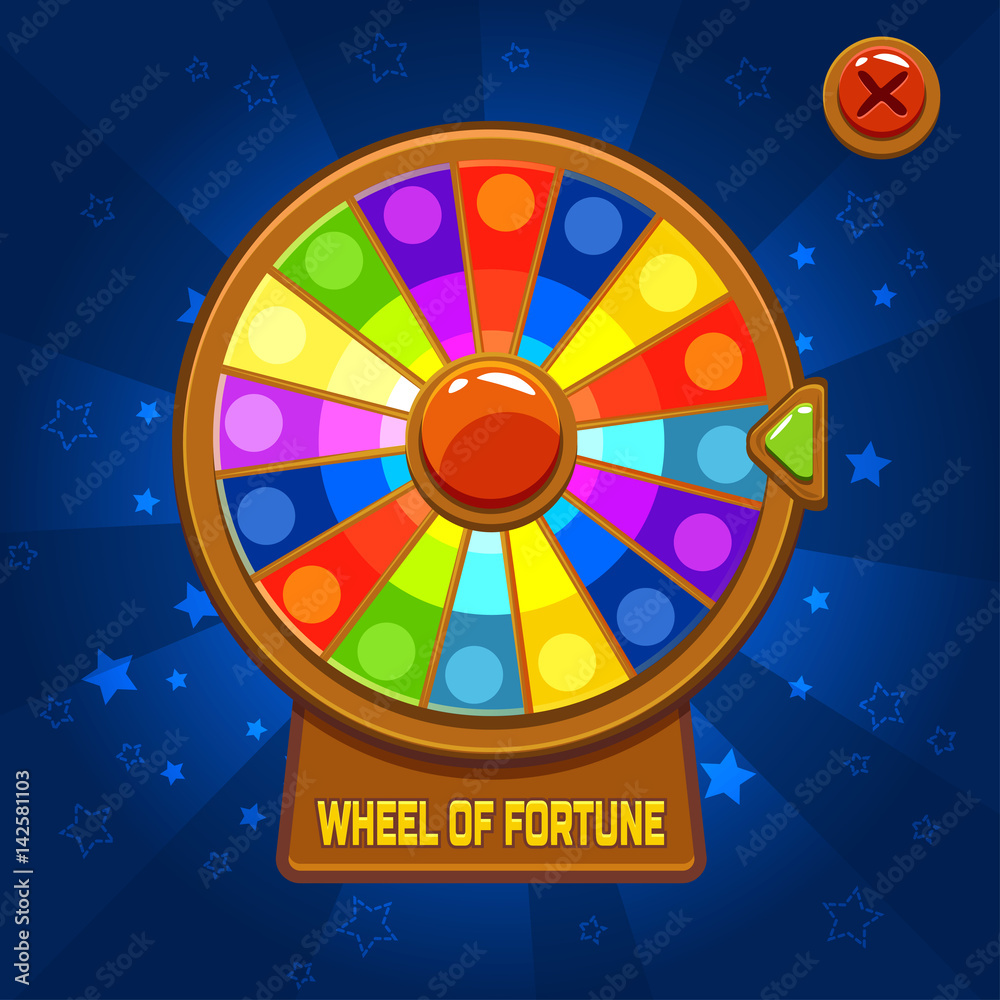 Vector Wheel of Fortune For Ui Game element Stock Vector | Adobe Stock