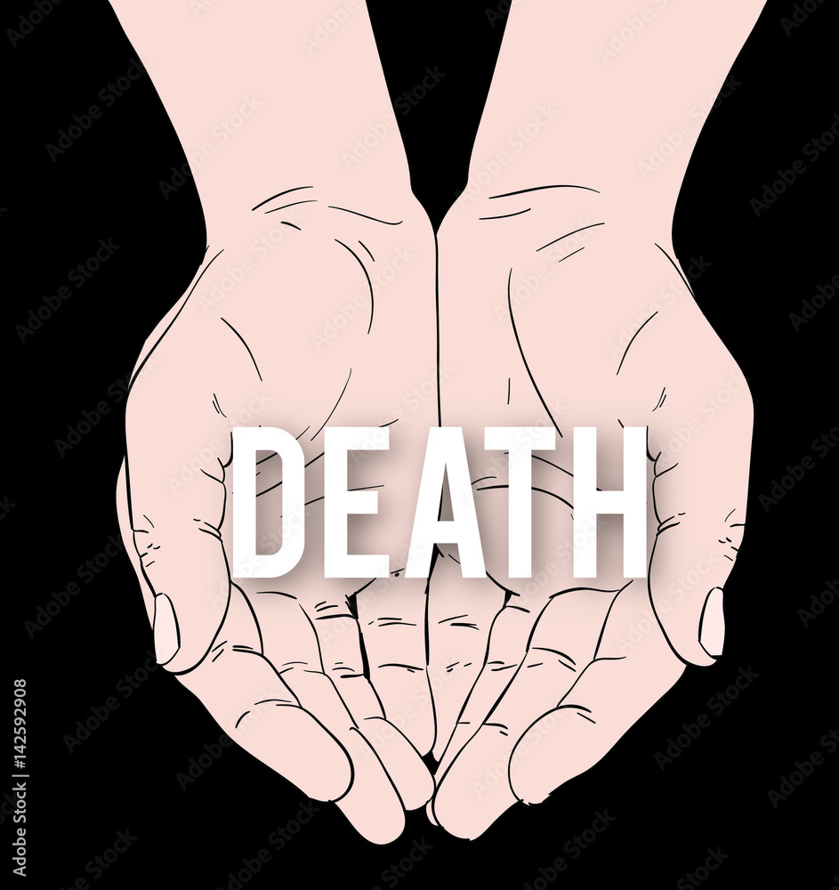 hands with message: DEATH ilustração do Stock | Adobe Stock