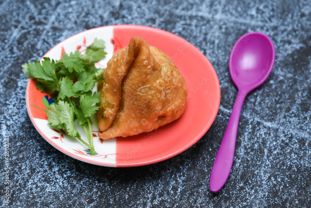 Fried Bombay samosa popular indian, asian and african deep fried snack ...