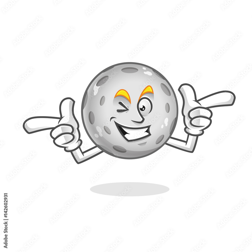 Happy funky moon mascot, moon character, moon cartoon vector Stock ...