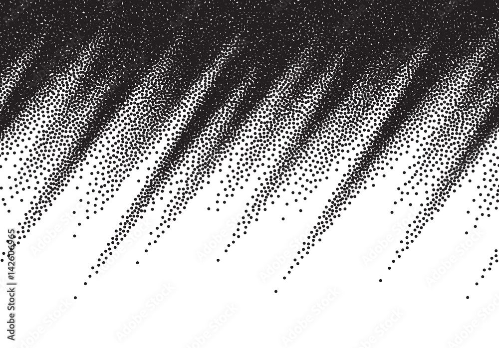Dotwork gradient background, black and white scattered stipple dots ...