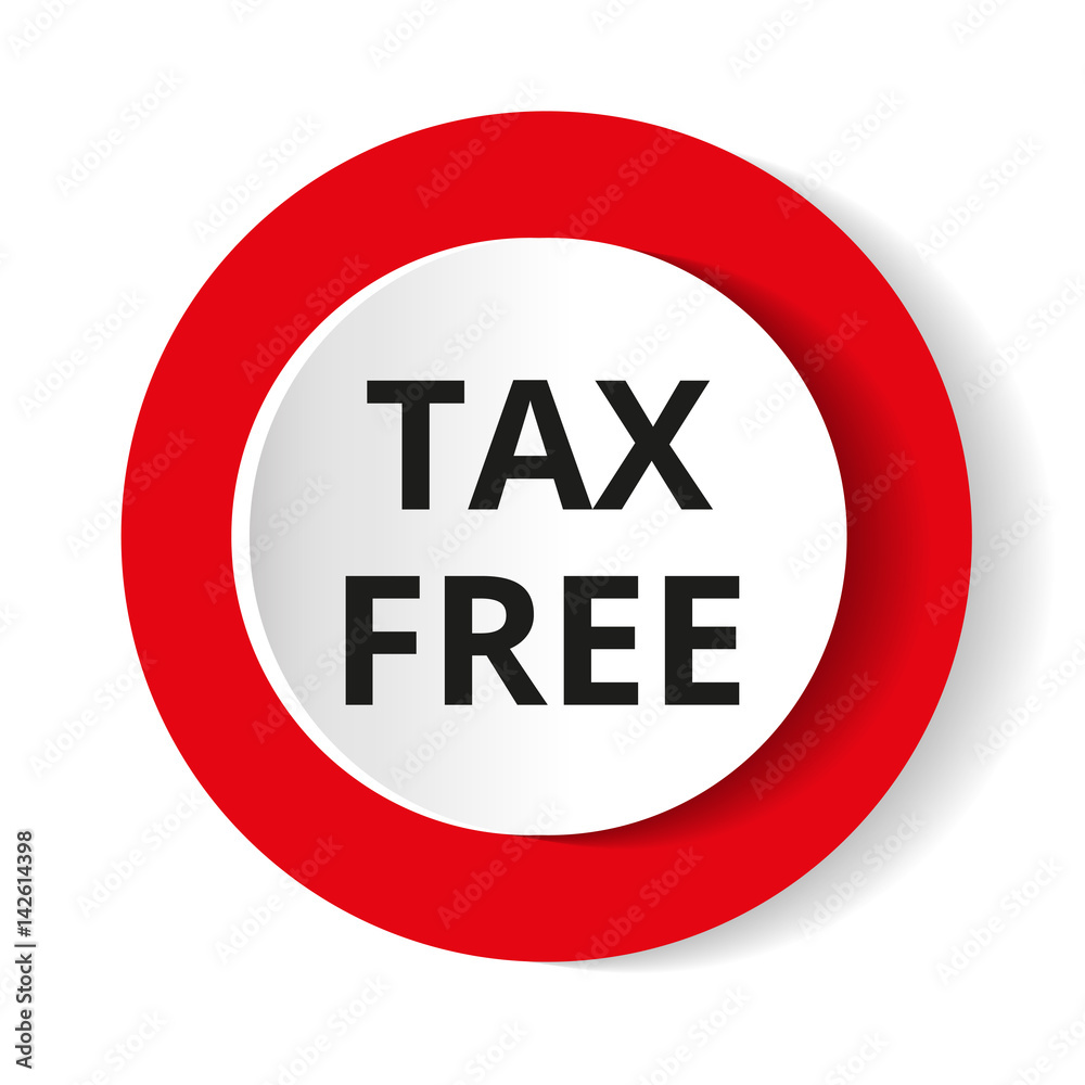 Round red icon tax free, Vector illustration. Stock Vector | Adobe Stock